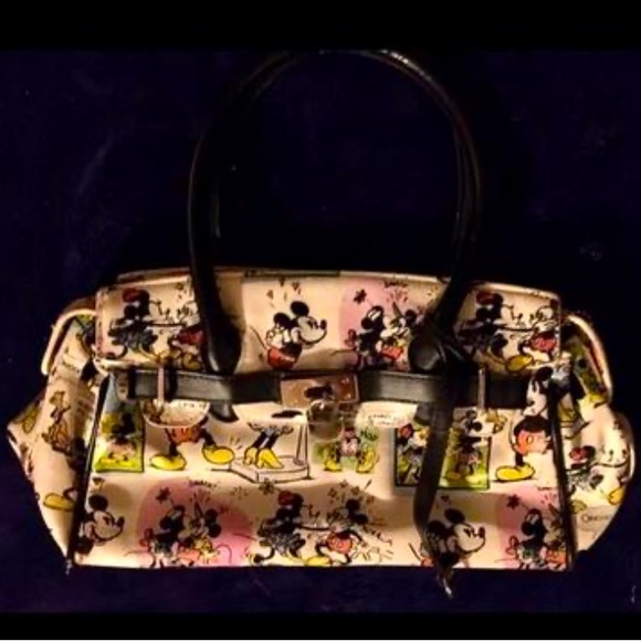 Vintage | Bags | Vintage Mickey Mouse Humor Leather Bag With Lock Key ...